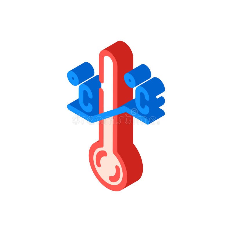 Temperature Sensitive Product Label Warning Isometric Icon Vector ...