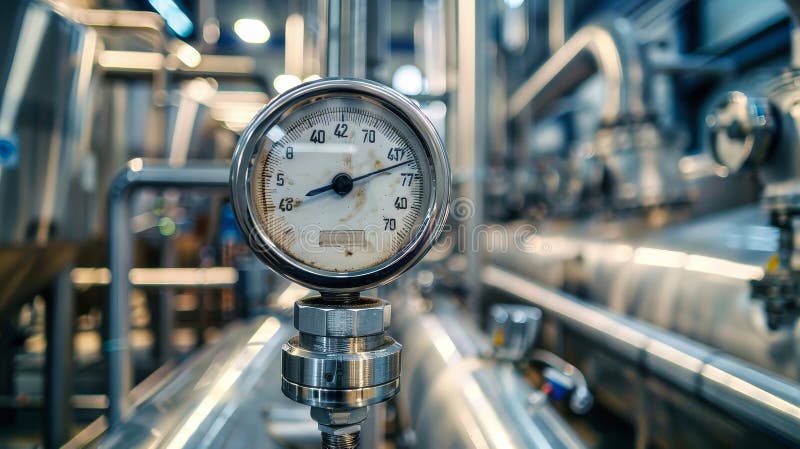 A Temperature Sensor Attached To a Metal Pipe in an Industrial Setting ...