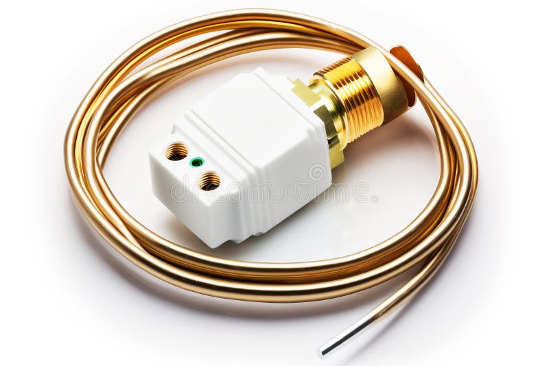 Temperature Sensor. Car Component on White Background. Generative AI ... Temperature Sensor. Car Component on White Background. Generative AI ...