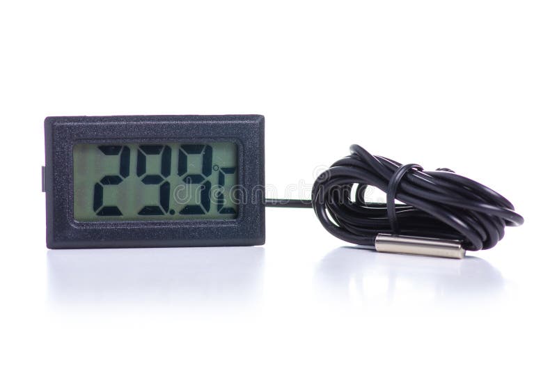 Temperature Sensor Display in Hand Stock Image - Image of instrument ...