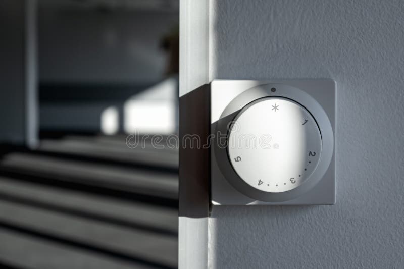 Temperature Sensor on the Wall. Indicator of the Climate Control of the ...