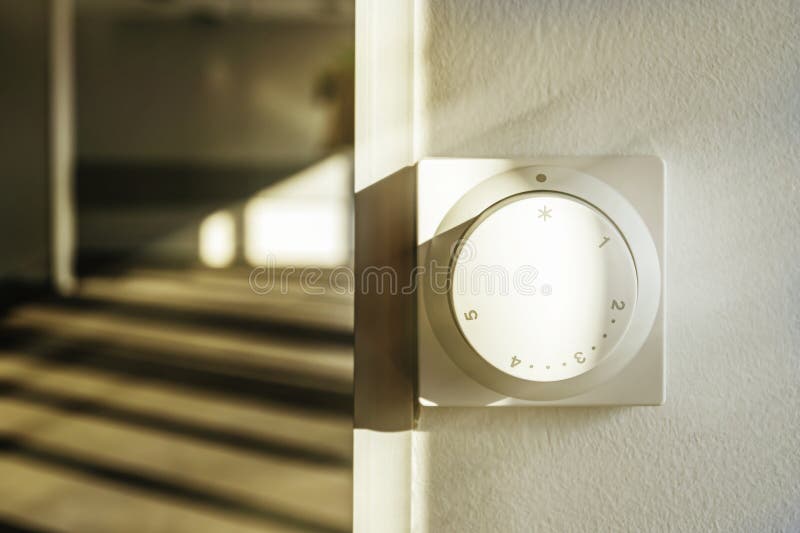 Temperature Sensor on the Wall. Indicator of the Climate Control of the ...