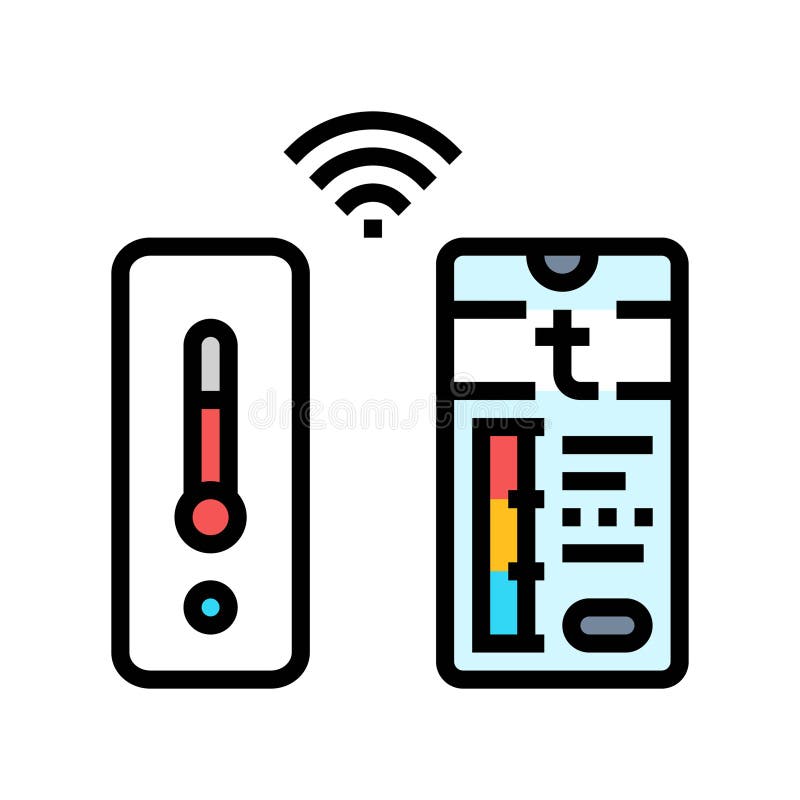 Temperature Sensor Wearable Color Icon Vector Illustration Stock Vector ...