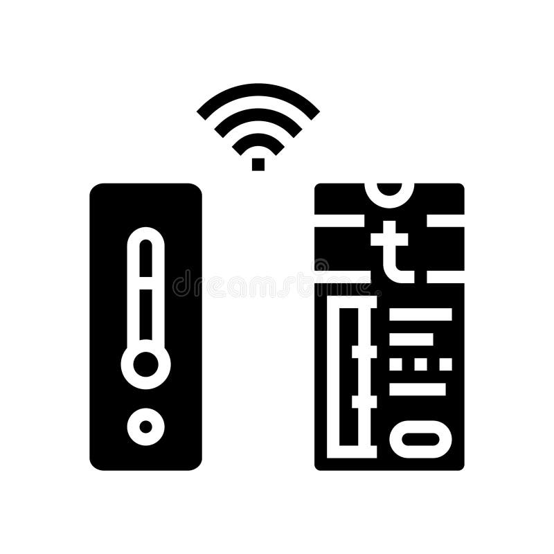 Temperature Sensor Wearable Glyph Icon Vector Illustration Stock ...
