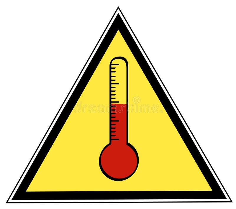 High Temperature Warning Sign Stock Vector - Illustration of rise, sign ...
