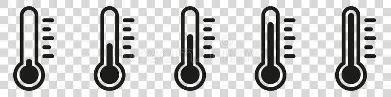 Temperature Symbol Set .Three Vector Thermometer Showing the ...