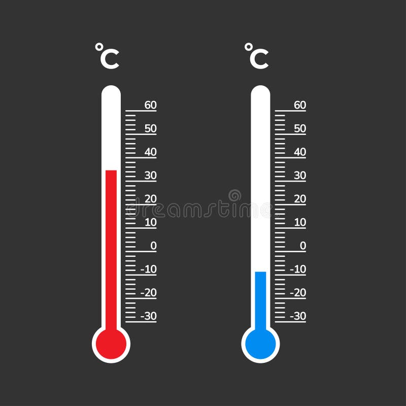 Temperature Thermometer Icon Collection. Weather Thermometer Icon or ...