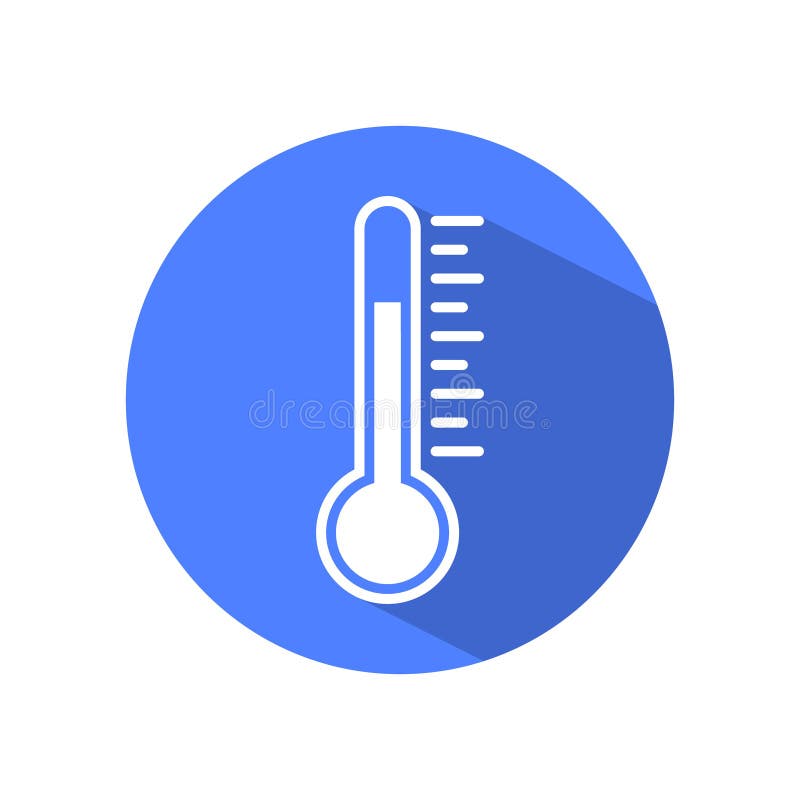 Temperature, Thermometer Icon Vector with Long Shadow Stock Vector ...