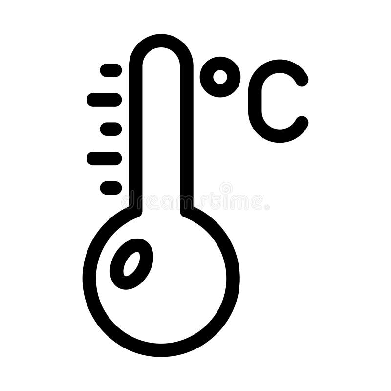 Temperature Thin Line Vector Icon Stock Vector - Illustration of ...
