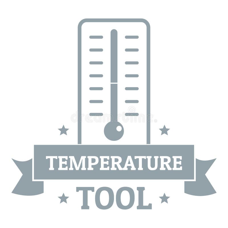 Temperature Tool Logo, Simple Gray Style Stock Vector - Illustration of ...