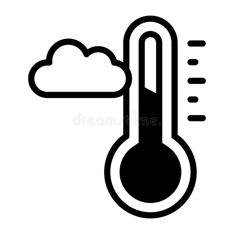 Temperature Vector Black Filled Outline Icon. Modern Thin Line Symbols ...