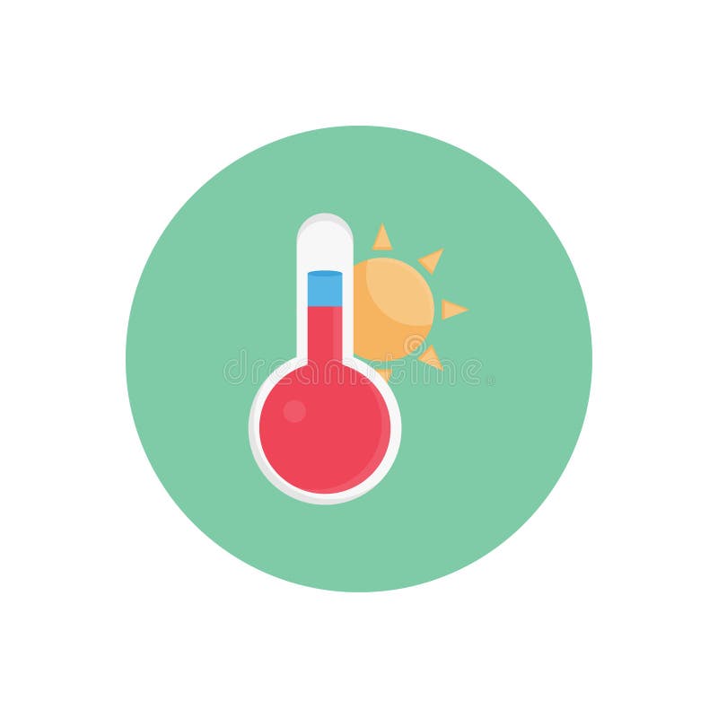 Temperature Vector Flat Colour Icon Stock Vector - Illustration of ...