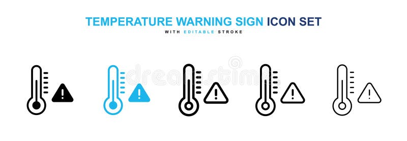 Temperature Warning Sign Icon Vector Stock Vector - Illustration of ...