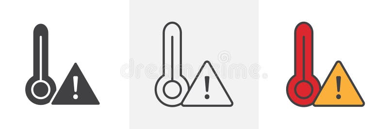 Temperature Warning Sign Icon Vector Stock Vector - Illustration of ...