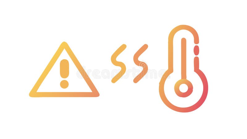 Temperature Warning Vector Icon, Heat and Caution Symbol, Vector Design ...