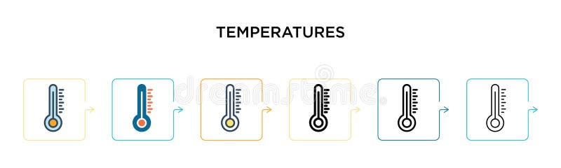 Temperatures Icon in Filled, Thin Line, Outline and Stroke Style ...