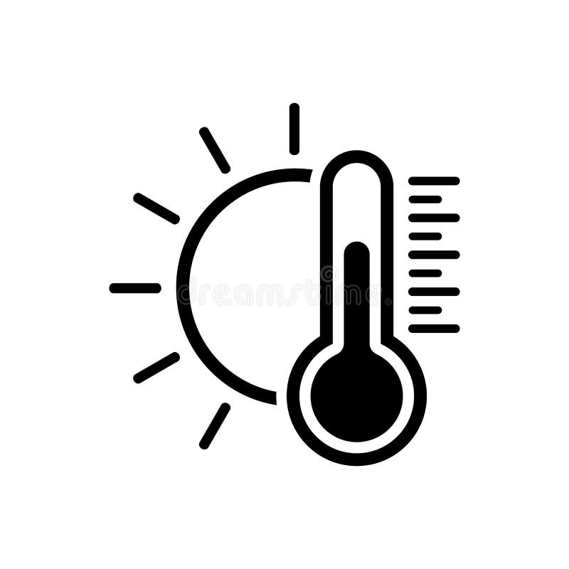 Temperatuurpictogram. Heet En Koud Symbool. Thermometer in Lijnstijl ...
