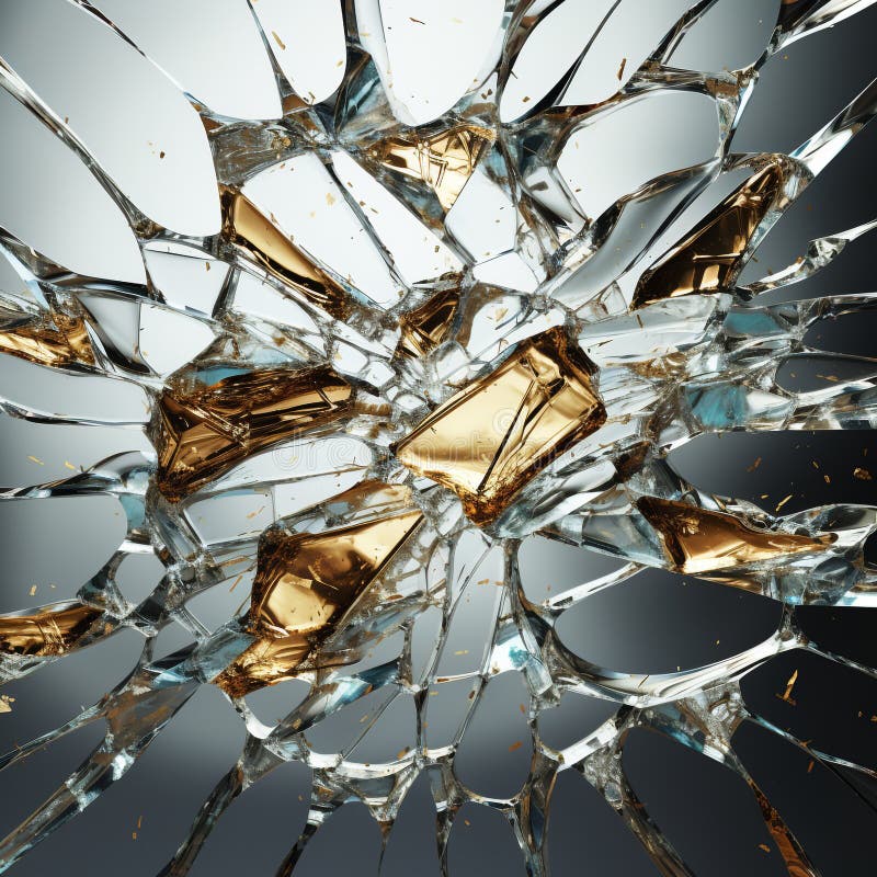 The Tempered Glass Broke at One Point. Stock Illustration ...