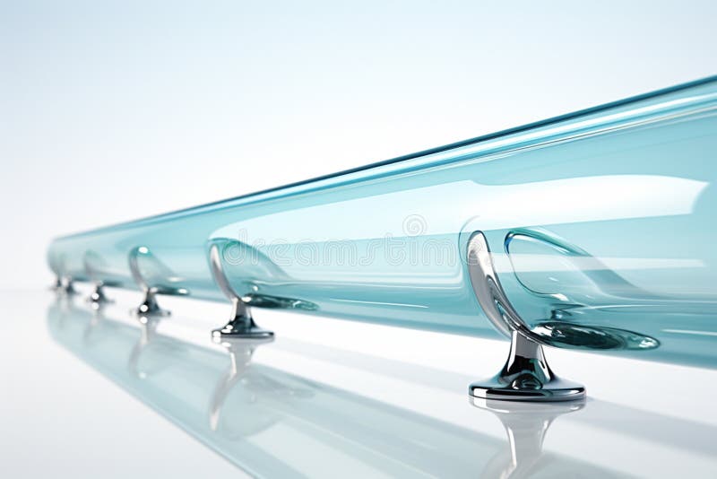 Tempered Glass Railing on White Background Stock Illustration ...