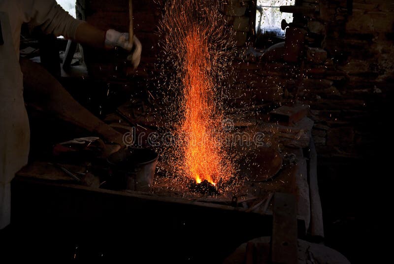 Tempering in the forge stock image. Image of craftsmanship - 27557485