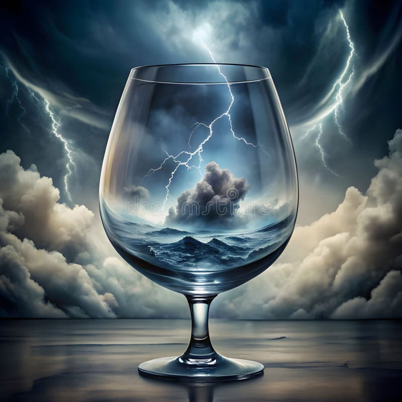 The Tempest within Capturing a Storm Inside a Glas Stock Illustration ...