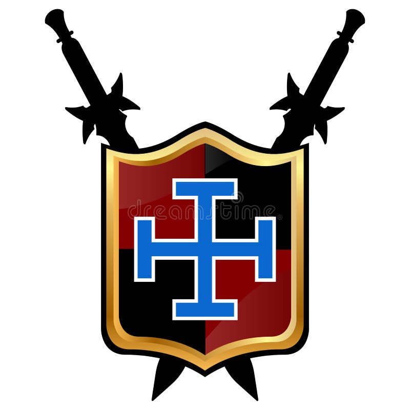 Templar Shield icon. stock vector. Illustration of background - 119694952