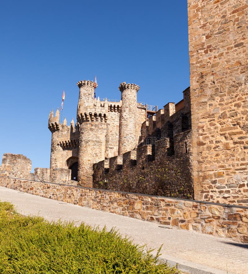 Templar Castle in Ponferrada, Spain Stock Photo - Image of medieval ...