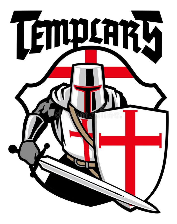 Knights Templars Logo Sign Of The Knight Templars. Two Knight Crusader