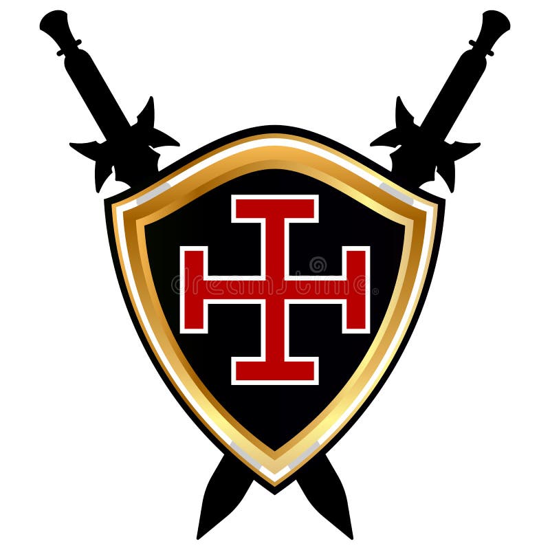 Templar Shield icon. stock vector. Illustration of armor - 119693908