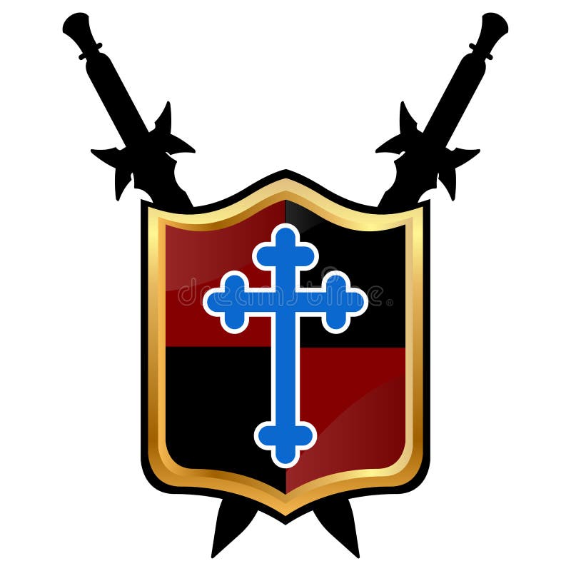 Templar Shield icon. stock vector. Illustration of crest - 119694955