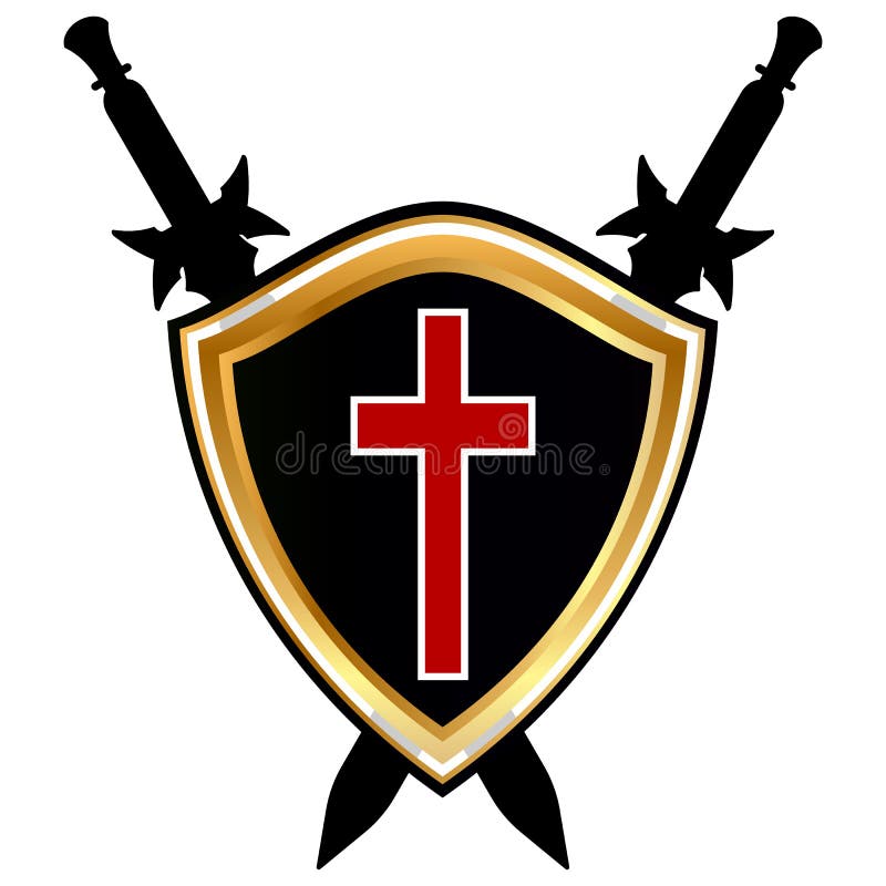 Templar Shield With A Red Cross Stock Vector - Illustration of europe ...