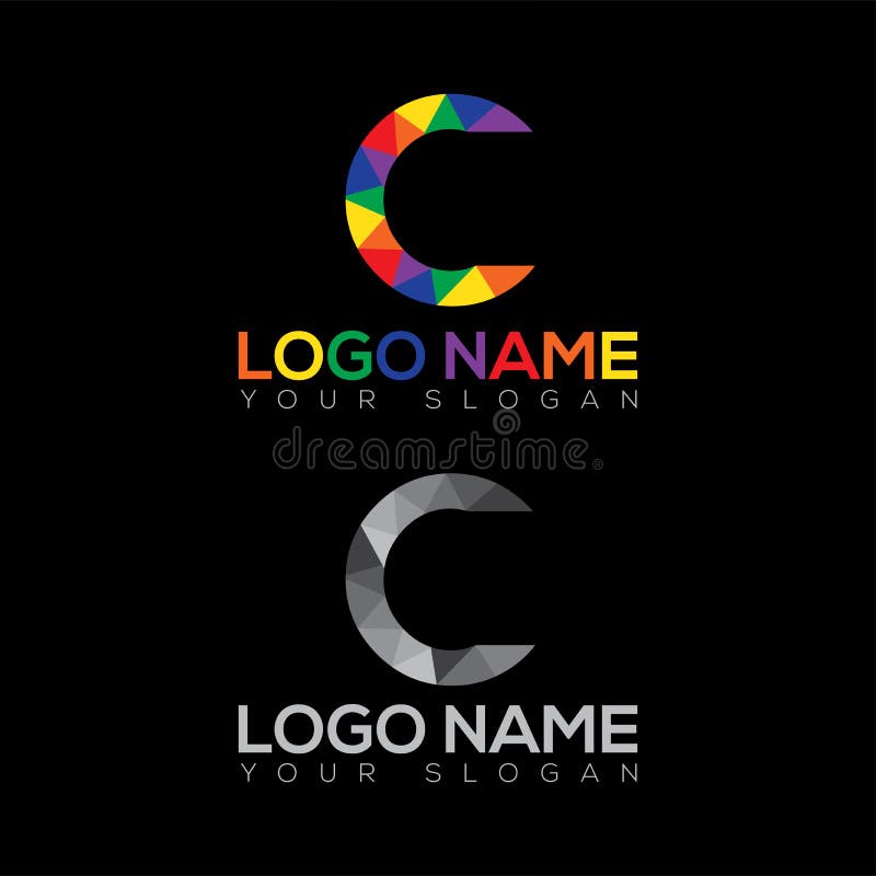 C Letter Multi color stock vector. Illustration of simple - 143186183