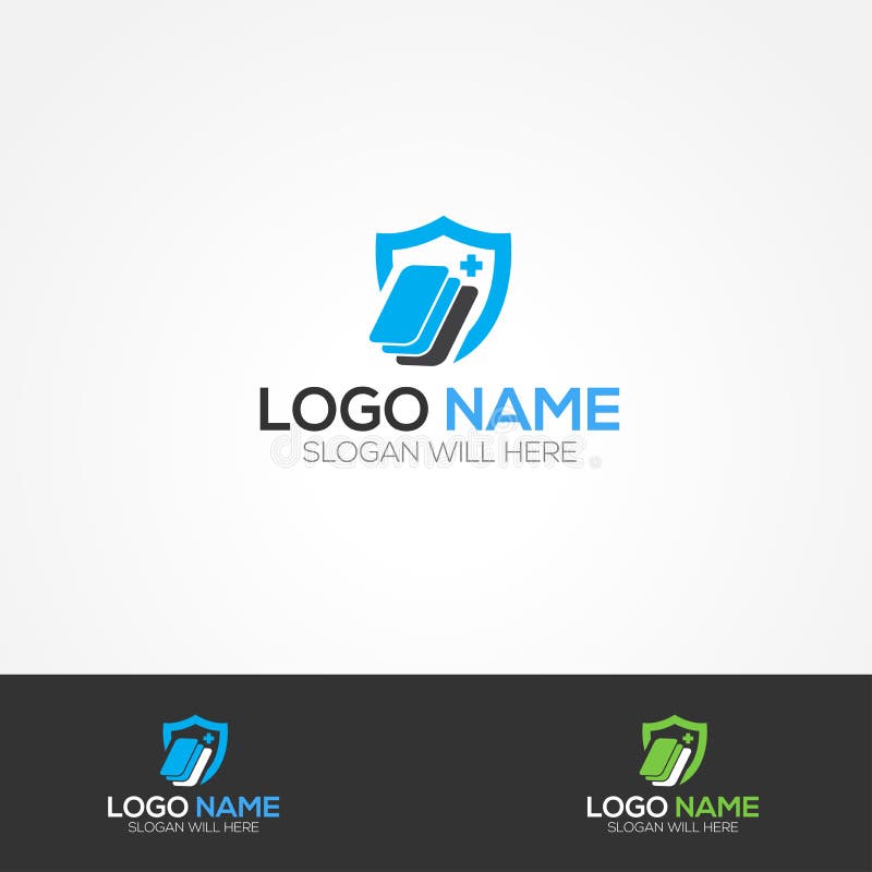 Screen Protector Logo Design Stock Vector - Illustration of market ...