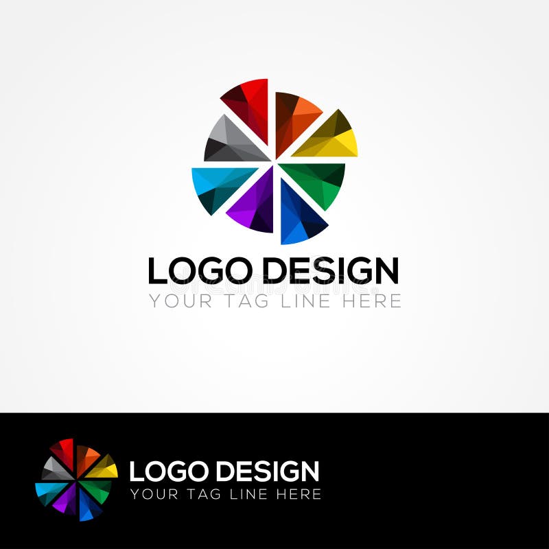 Crystal Circle Multi Color Logo Design Stock Vector - Illustration of ...