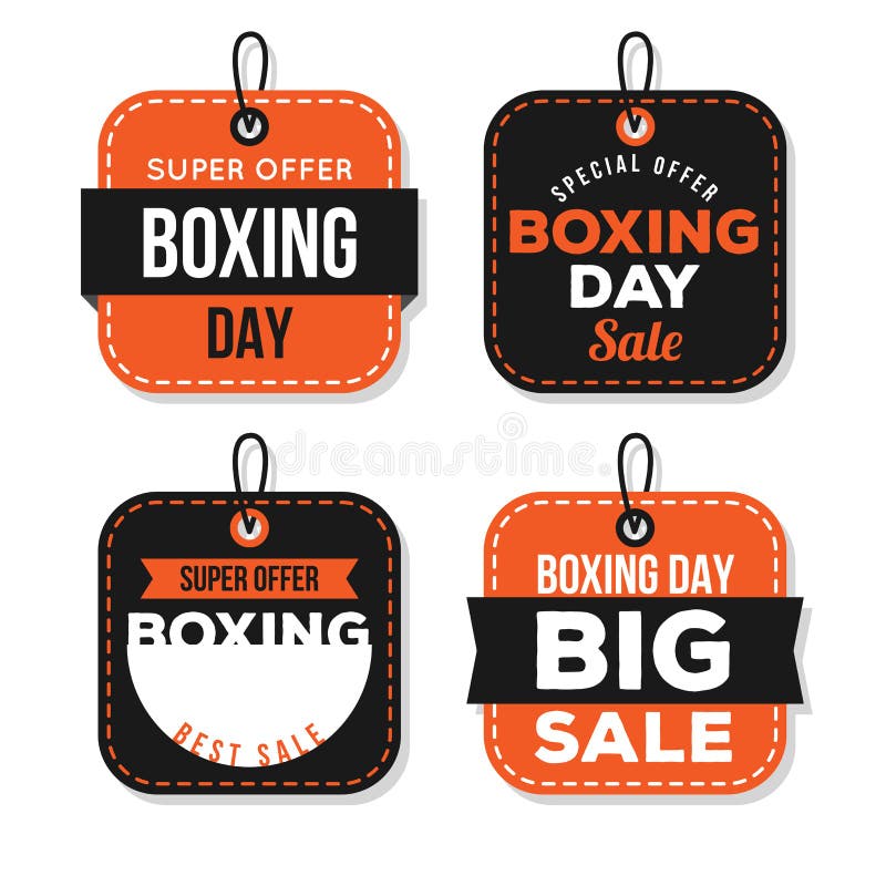 Badges Happy Boxing Day Sale Design with Gift Boxes Stock Vector ...