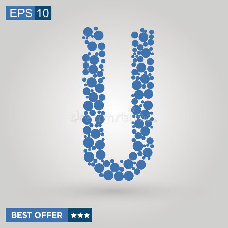 Letter U With Dots. Logo Design Vector Illustration Isolated On White ...
