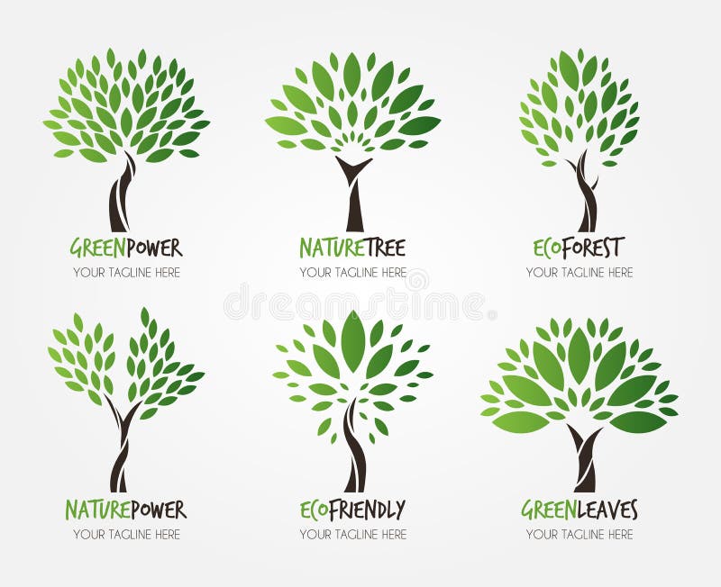 Tree emblems 7 stock vector. Illustration of leaf, home - 157704592