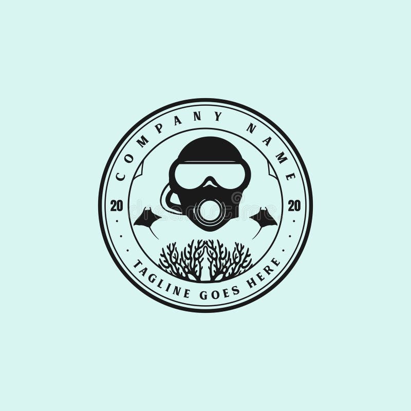 Vintage Retro Scuba Diving Sport Club Badge Emblem Logo Design Vector ...