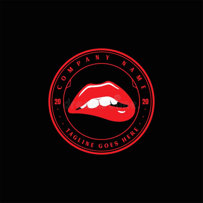 Red Hot Sensual Naughty Woman Girl Lips Logo Design Vector Stock Vector ...