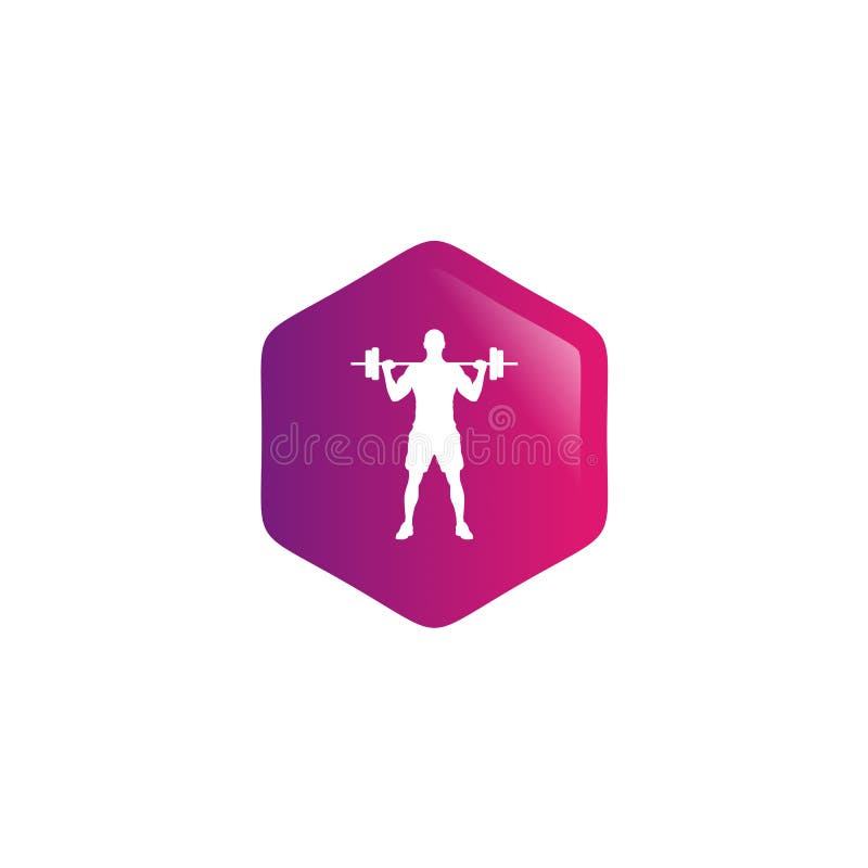 Illustration Vector Graphic of Bodybuilder in Purple Color Logo Stock ...