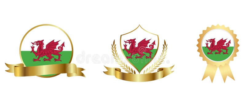 Collection of Wales icons stock vector. Illustration of drawing - 44451173