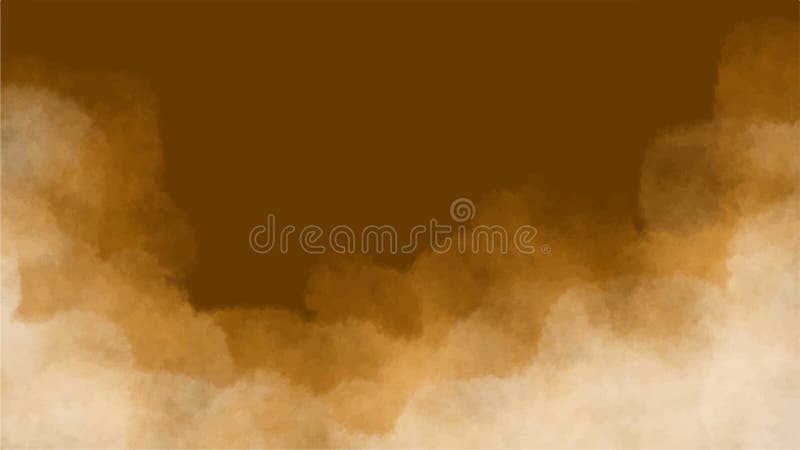 Misty Brown Smoke Watercolor, Orange Abstract Background Vector Stock ...