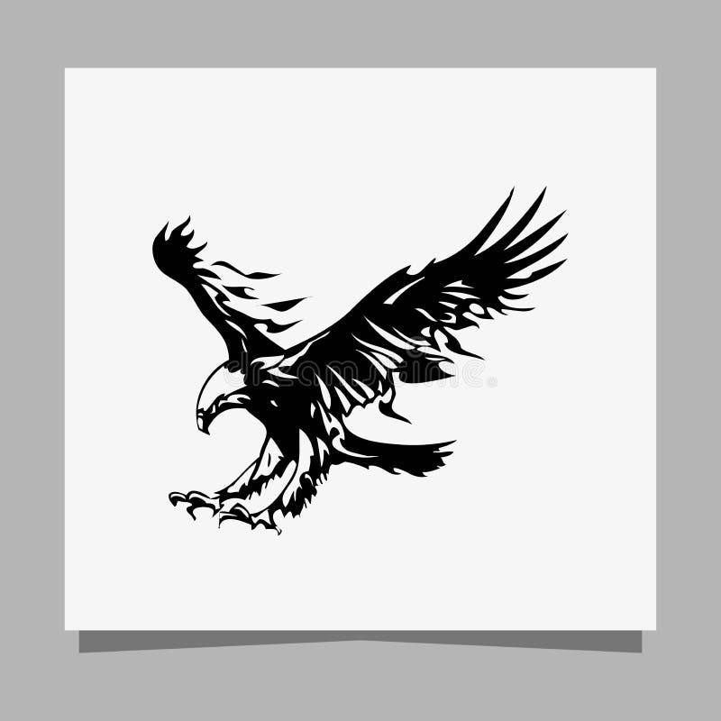 Vector Black Eagle on White Paper is Perfect for Logos, Illustrations ...