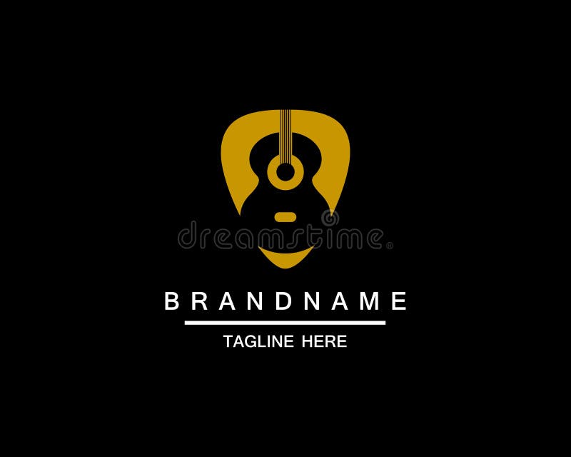 Guitar Logo Symbol Body Guitar and Pick Guitar Stock Vector ...