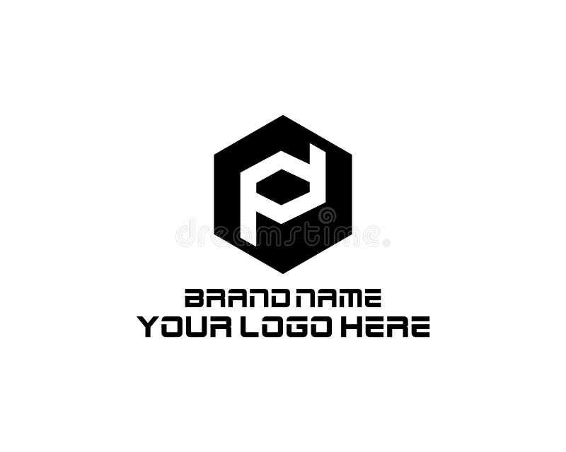 Initial Letter P Geometric with Hexagon Logo for Your Company Stock ...