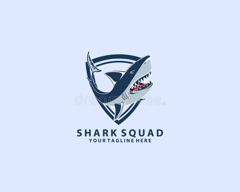 Wild Shark Shield Logo Design Template Stock Illustration ...