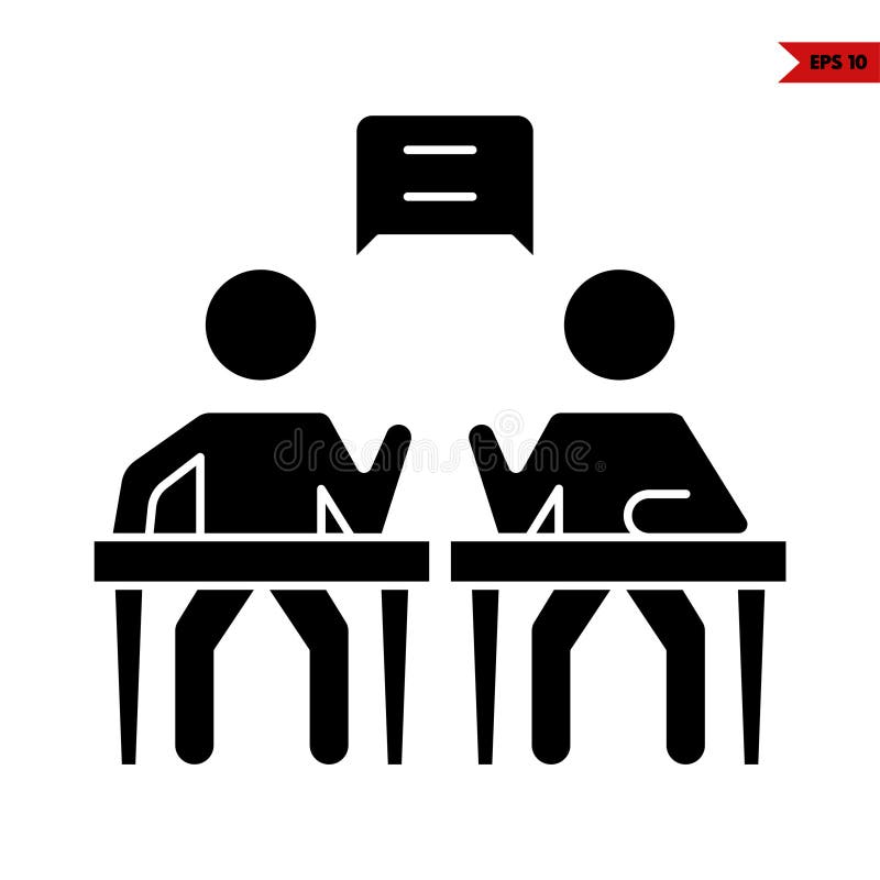 Illustration of Student Glyph Icon Stock Vector - Illustration of ...