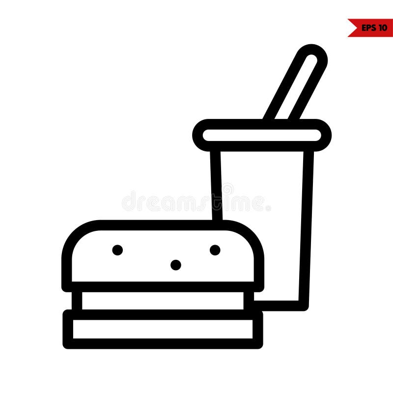 Illustration of Burger Line Icon Stock Vector - Illustration of gourmet ...