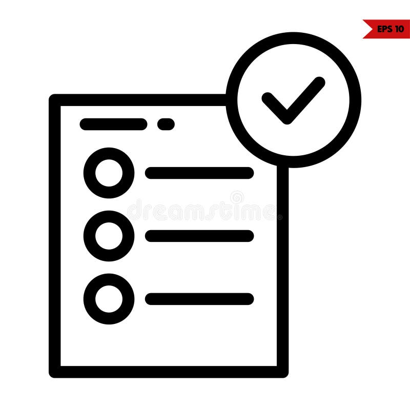 Illustration of Exam Paper Line Icon Stock Vector - Illustration of ...