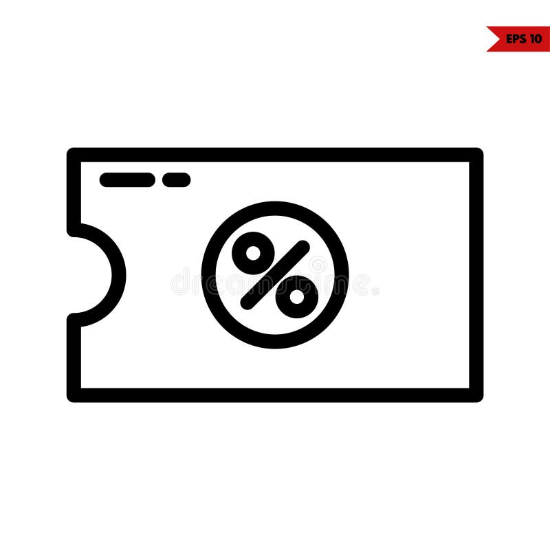 Illustration of Discount Coupon Line Icon Stock Vector - Illustration ...